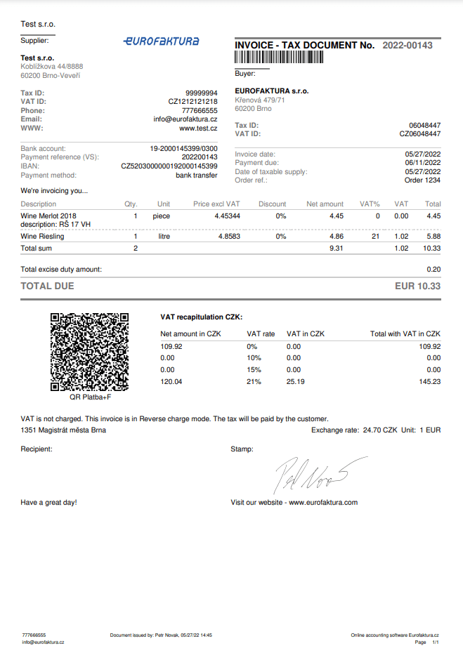 Czechia Free invoicing – Tax compliant cloud invoicing for Central Europe / Online ERP