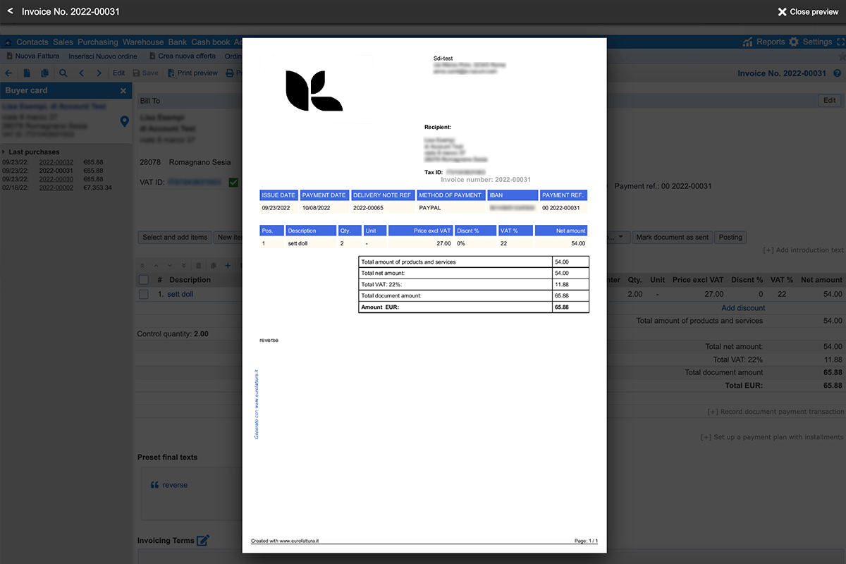 Features – Tax compliant cloud invoicing for Central Europe / Online ERP