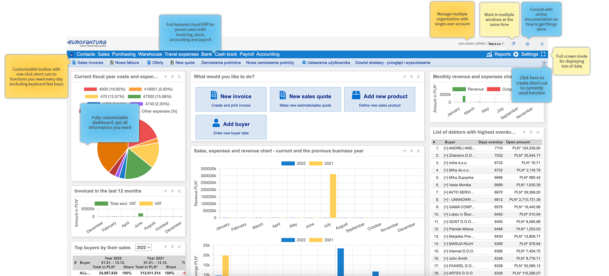 Features – Tax compliant cloud invoicing for Central Europe / Online ERP