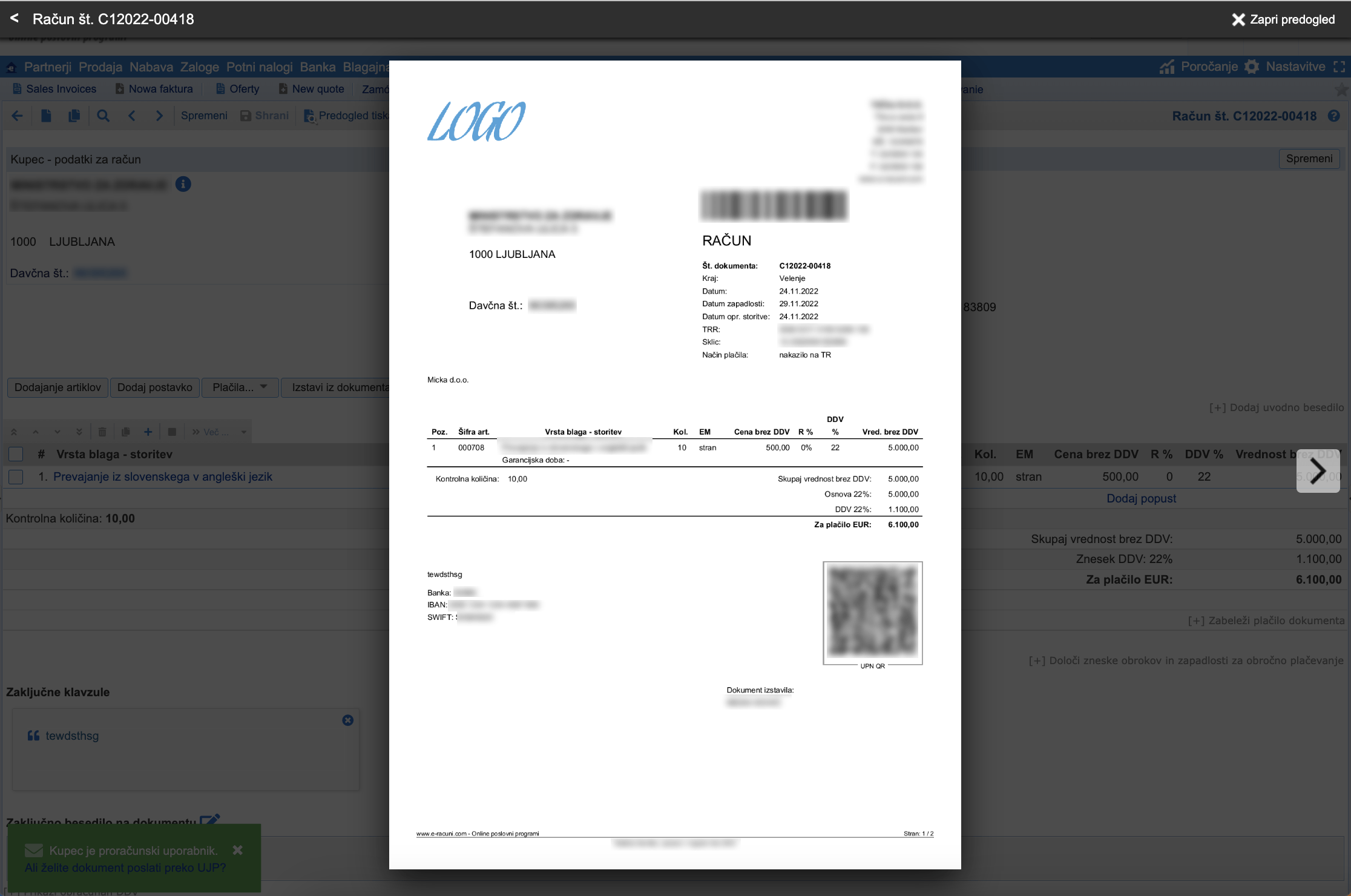Features – Lastnosti – e-racuni.com