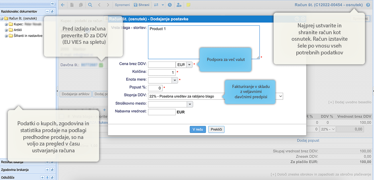 Features – Lastnosti – e-racuni.com