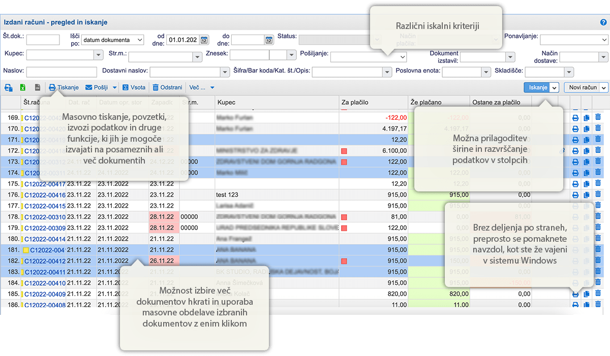 Features – Lastnosti – e-racuni.com
